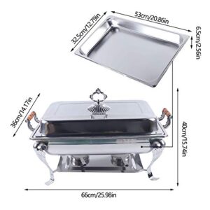 Electric Chafing Dish Buffet Set,Stainless Steel Warming Container,Chafing Dish Food Warmer,Food Insulation,Rectangular Buffet Server Pan,Suitable for Buffet,Wedding and Other Banquet Events