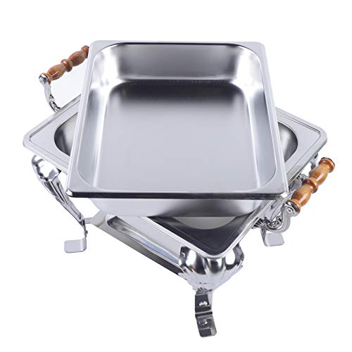 Chafing Dish Buffet Set,Stainless Steel Warming Container,Chafing Dish Food Warmer Food Insulation Display Stand,Rectangular Buffet Server Pan,European Style Classic for Caterings Parties,Wedding