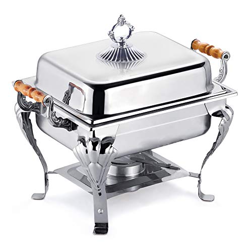 Chafing Dish Buffet Set,Stainless Steel Warming Container,Chafing Dish Food Warmer Food Insulation Display Stand,Rectangular Buffet Server Pan,European Style Classic for Caterings Parties,Wedding