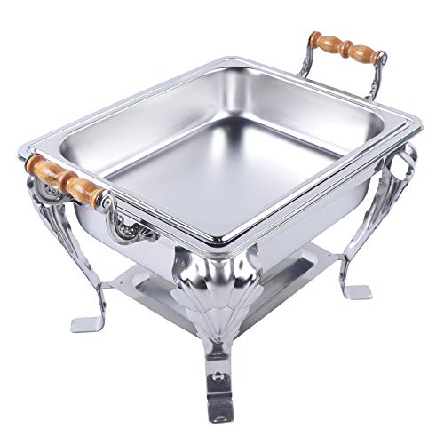 Chafing Dish Buffet Set,Stainless Steel Warming Container,Chafing Dish Food Warmer Food Insulation Display Stand,Rectangular Buffet Server Pan,European Style Classic for Caterings Parties,Wedding