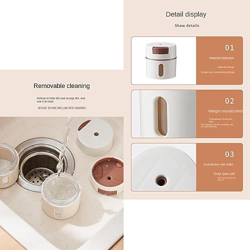 2023 new 6-piece magnetic suction spice box set combination of spice bottles wall-mounted household spice jar kitchen seasoning quantitative salt shaker