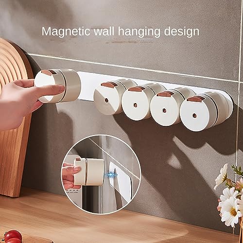 2023 new 6-piece magnetic suction spice box set combination of spice bottles wall-mounted household spice jar kitchen seasoning quantitative salt shaker