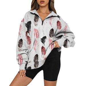 kiosan women's black hoodie women's fashion hoodies & sweatshirts women's printed fashion casual pocket long sleeved zippered collar (e4-pink, s) gifts for girls gifts for 18 year old girl