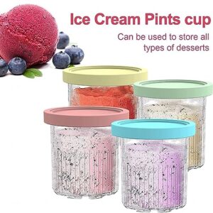 RAYPUR Creami Pints and Lids, for Ninja Creami Pint,24 OZ Creami Pint Airtight,Reusable Compatible with NC500,NC501 Series Ice Cream Makers