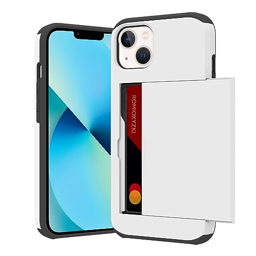 ZIYE for iPhone 13 Mini Case with Card Holder,for iPhone 13 Mini Wallet Case Anti-Scratch Dual Layer Hidden Pocket Phone Case Shockproof Cover Compatible with for iPhone 13 Mini 5G-White