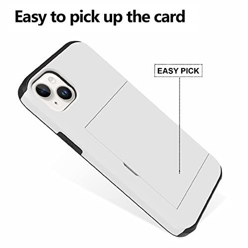 ZIYE for iPhone 13 Mini Case with Card Holder,for iPhone 13 Mini Wallet Case Anti-Scratch Dual Layer Hidden Pocket Phone Case Shockproof Cover Compatible with for iPhone 13 Mini 5G-White