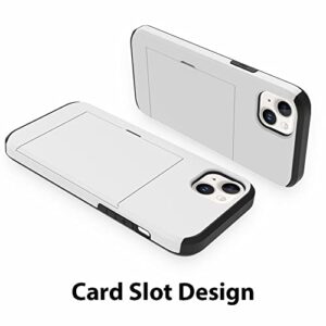 ZIYE for iPhone 13 Mini Case with Card Holder,for iPhone 13 Mini Wallet Case Anti-Scratch Dual Layer Hidden Pocket Phone Case Shockproof Cover Compatible with for iPhone 13 Mini 5G-White