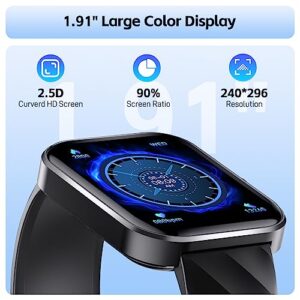 LaNikar Smart Watch for Women Men with Bluetooth Call 1.91" HD Full Touch Screen Fitness Tracker Watch with Heart Rate Sleep Monitor Waterproof Activity Tracker Smartwatch for iPhone Android Phones