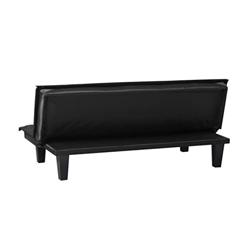 ERYE 3-in-1 Upholstered Futon Loveseat Convertible Sleeper Bed,2-Seaters Sofa & Couch Soft Cushions Love Seat Daybed for Small Space Living Room Napping Sofabed, Black