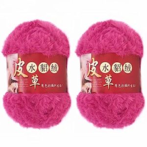 200g faux fur crochet yarn for beginners, fluffy thick velvet crochet yarn super soft yarn chunky yarn for crocheting stuffed animal dolls cushions hats, 100g/roll