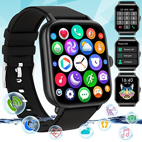 Smart Watch for Men Women, 2023 Fitness Watch with Heart Rate Blood Pressure Monitor IP67 Waterproof Bluetooth Phone Watch(Make/Answer Call), 1.7" Touch Screen Smartwatch for Android iOS Phones