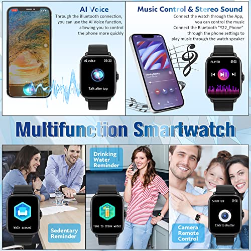 Smart Watch for Men Women, 2023 Fitness Watch with Heart Rate Blood Pressure Monitor IP67 Waterproof Bluetooth Phone Watch(Make/Answer Call), 1.7" Touch Screen Smartwatch for Android iOS Phones