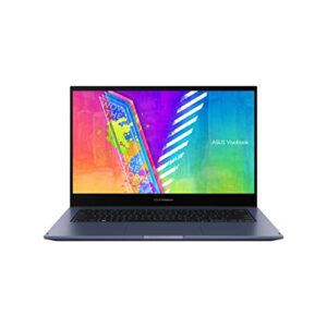 ASUS VivoBook Go 14 Flip Thin and Light 2-in-1 Laptop, 14 inch HD Touch, Intel Celeron N4500 CPU, UHD Graphics, 4GB RAM, 64GB eMMC, NumberPad, Windows 11 Home in S Mode, Quiet Blue (Renewed)