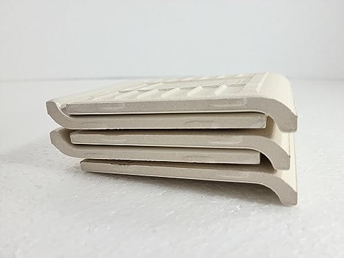 Beige Bone Almond Ceramic Tile Backsplash Cove Base 4.25 in Subway Square Wall Baseboard Floor Transition Trim Rounded Curved Edge 5 Piece Box