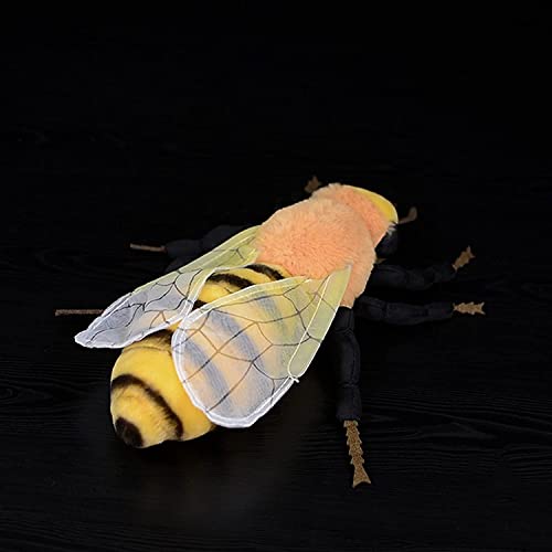 ZHONGXIN MADE Large Bee Plush Toy - Lifelike Bee Stuffed Animals 16in, Realistic Bee Big Wings Toys, Simulation Bee Plushie Model Toy, Unique Plush Gift Collection for Kids