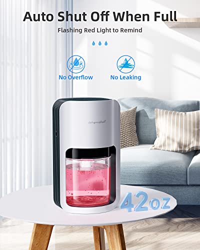 Dehumidifiers for Home, TABYIK 42oz Dehumidifier for Bathroom, Dehumidifiers for Room with Auto Shut Off, Auto Defrost Quiet Dehumidifiers for Bedroom Wardrobe Closet Trailer RV