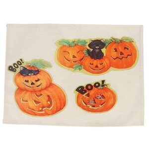 UPKOCH Linen Placemats 6 pcs Xcm Tableware Dinner Chic Unique Bowl Halloween Use Pumpkin Plate for Creative Placemat Dish Pad Printed Mat Parties Heat Burlap Table Insulation Jute Decor