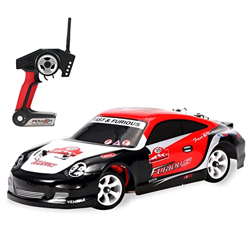 WESTN RC Drift Car, Speed 30KM/H 4WD High Speed Electric RC Sports Car, 2.4GHz 1:28 Scale RC Sports Racing Toy with Alloy Chassis, Suitable for Adults and Children's