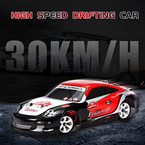 WESTN RC Drift Car, Speed 30KM/H 4WD High Speed Electric RC Sports Car, 2.4GHz 1:28 Scale RC Sports Racing Toy with Alloy Chassis, Suitable for Adults and Children's