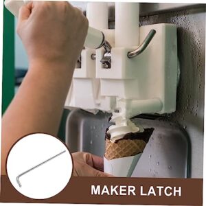 KONTONTY Ice Cream Machine Latch Shop Supplies Portable Ice Cream Maker Parts Ice Cream Grip Multipurpose Hook up Soft Serve Ice Cream Machine Accessories Silver Stainless Steel Ice Cream