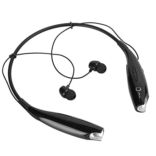 Cryfokt HV-800 NeckDown Hanging Neck Headphones HV-800 Headset for Smartphone Noise Reduction Music/Audio/Calls Neckband (Black)