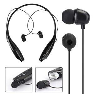 Cryfokt HV-800 NeckDown Hanging Neck Headphones HV-800 Headset for Smartphone Noise Reduction Music/Audio/Calls Neckband (Black)