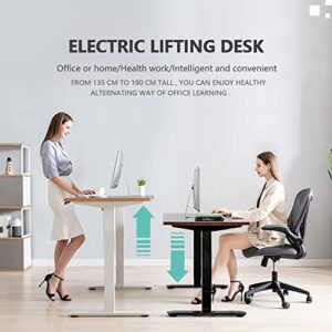 Xenusa Computer Desk Height Adjustable Standing Desk Ergonomic Electric Home Office Stand Up Computer Workstation (Coffee, 55 in)