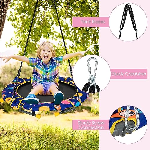 INFANS 1 Seat Swing Stand Set, 2 in 1 Trampoline and Swing Combo, Extra Large A-Frame Swing Stand for Kids and Adult Indoor Outdoor Activity Backyard Playground