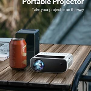 Mini Projector, 2023 Upgraded CiBest 1080P Full HD Portable Projector, 12000L Outdoor Projector for Home Theater Movie Projector, Projector 4K Compatible with HDMI, VGA, USB, TV Stick, Laptop