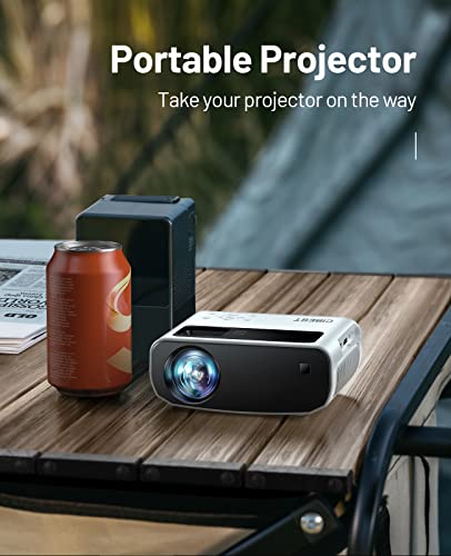 Mini Projector, 2023 Upgraded CiBest 1080P Full HD Portable Projector, 12000L Outdoor Projector for Home Theater Movie Projector, Projector 4K Compatible with HDMI, VGA, USB, TV Stick, Laptop