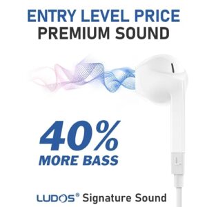 LUDOS FEROX USB C Headphones, 5 Years Warranty, USB-C Earbuds for Samsung Galaxy S23 Ultra S22 S21 FE S20 Z Flip 3 Fold 4 A53 A54, USB Type C Earphones for iPad Pro Pixel 6 6a 7 OnePlus 9 8