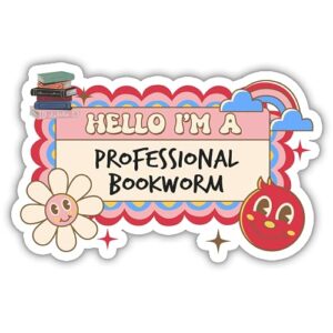 akira hello i'm a prof bookworm sticker, smut reader sticker, book lover sticker, bookish sticker, water assitant die-cut booktok decals for laptop, phone, water bottles, kindle sticker