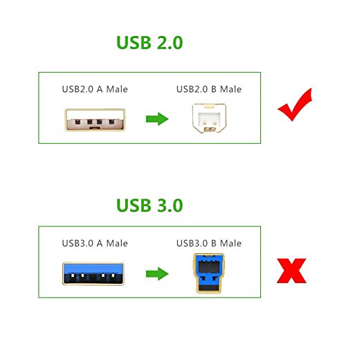 Marg USB Cable Cord for Citizen CT-S310 CT-S310A CT-S310II CTS310 CT-S2000 CT-S2000PAU-BK CT-S2000PAU-WH Thermal POS Printer