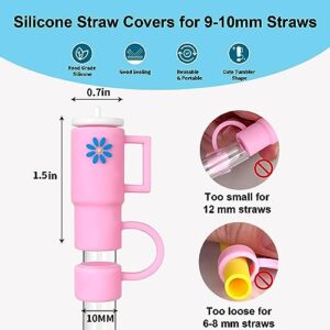 6Pcs Straw Covers Cap Fitting for Stanley Cup,10mm Silicone Straw Topper Compatible for Stanley 30&40 Oz Tumbler with Handle, Straw Caps Reusable Straw Tip Cover Suited for Stanley Cup Accessories