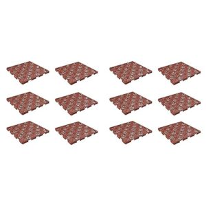 pure garden 50-147 multipurpose indoor/outdoor flooring interlocking tiles for patio, deck, garage-6 pc, set of 6, terracotta (pack of 2)