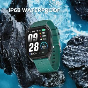 BRIBEJAT Smart Watch for Men Women Compatible iPhone Samsung Android, Voice Assistant & Answer/Make Call, 1.83'' Fitness Tracker IP68 Waterproof, 110+ Sports, Spo2/Heart Rate/Sleep Monitor, BT6