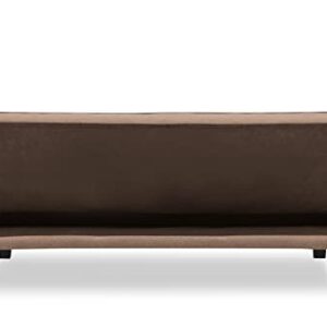 YUNLife&Home Loveseat Sofa,Modern Decor Accent Futon Love Seat Bed for Living Room Bedroom Napping,Tufted Upholstered Small Recliner Couch Furniture,Solid and Easy to Install, Brown 2 Seaters