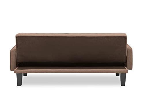 YUNLife&Home Loveseat Sofa,Modern Decor Accent Futon Love Seat Bed for Living Room Bedroom Napping,Tufted Upholstered Small Recliner Couch Furniture,Solid and Easy to Install, Brown 2 Seaters