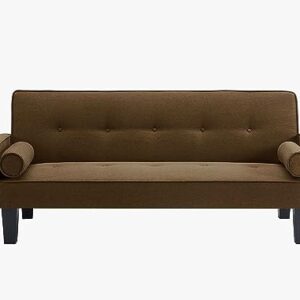 YUNLife&Home Loveseat Sofa,Modern Decor Accent Futon Love Seat Bed for Living Room Bedroom Napping,Tufted Upholstered Small Recliner Couch Furniture,Solid and Easy to Install, Brown 2 Seaters