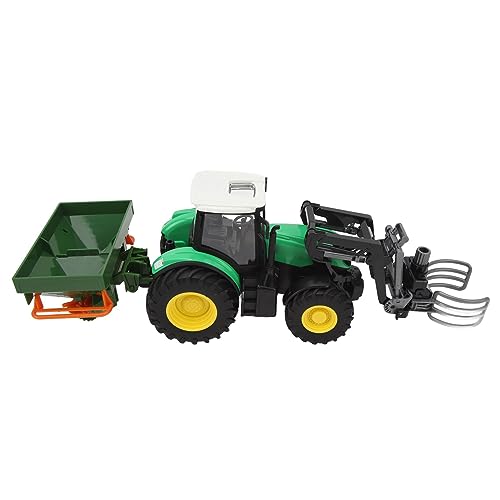 DAUZ RC Farm Tractor Toy, 4CH Nonslip 3 in 1 1:24 RC Tractor Toy Set for Gift (Green)