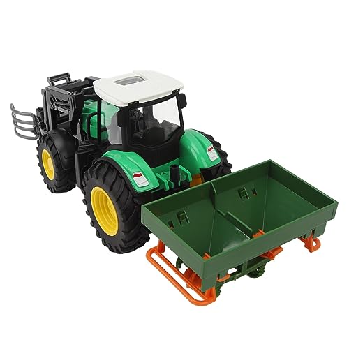 DAUZ RC Farm Tractor Toy, 4CH Nonslip 3 in 1 1:24 RC Tractor Toy Set for Gift (Green)