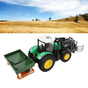 DAUZ RC Farm Tractor Toy, 4CH Nonslip 3 in 1 1:24 RC Tractor Toy Set for Gift (Green)