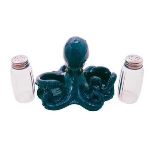 Octopus Salt and Pepper Set Holder, Nautical Décor, Shakers Included, 5.75 Inches