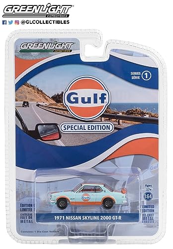 Greenlight 41135-C Gulf Oil Special Edition Series 1-1971 Skyline GT-R 1/64 Scale