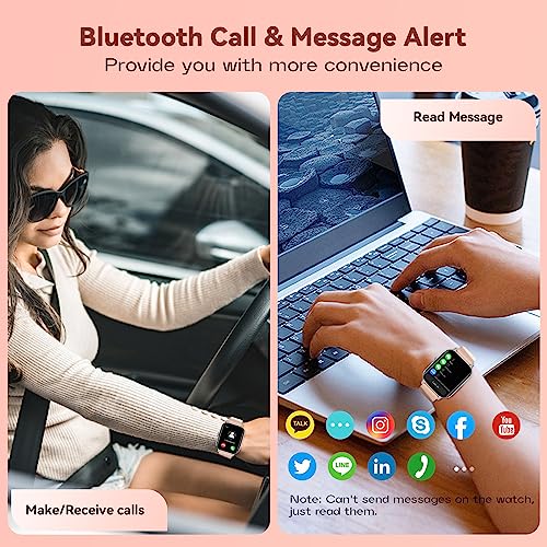 Smart Watches for Women,100+ Sport Modes Fitness Watch with Health Blood Pressure Monitor, Step Calorie Counter, Sleep Tracker, 2.02'' Touch Screen Bluetooth Digital Watch for Android iOS Compatible