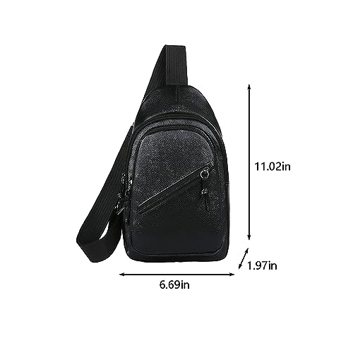 Sling Bags, Strap Bag Crossbody Backpack, Hiking Backpack Multipurpose Crossbody Chest Bag, Leather Bag for Men