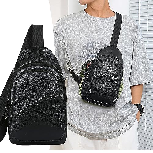 Sling Bags, Strap Bag Crossbody Backpack, Hiking Backpack Multipurpose Crossbody Chest Bag, Leather Bag for Men