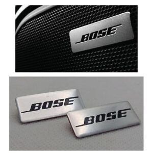 replacement for bose emblem badge logo plated silver aluminum adhesive sticker fits all models || 2 pack