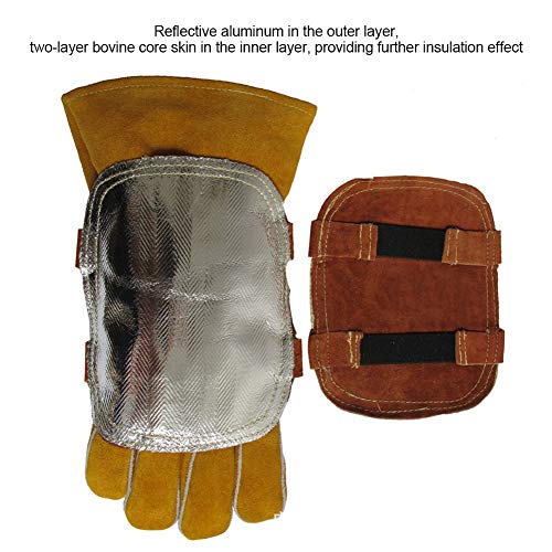 Longzhuo Welding Heat Shield For Hands, Welding Gloves Pad, Fireproof Gloves Pad, Welding Gloves Heat Shield Split Cowhide Leather Aluminized Back Welding Hand Pad