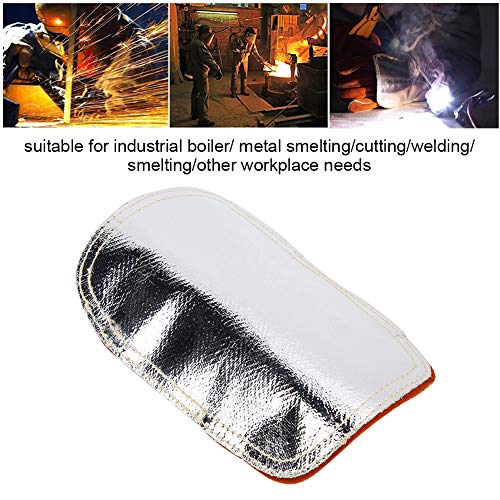 Longzhuo Welding Heat Shield For Hands, Welding Gloves Pad, Fireproof Gloves Pad, Welding Gloves Heat Shield Split Cowhide Leather Aluminized Back Welding Hand Pad